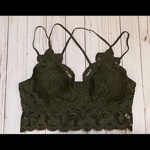 Intimates & Sleepwear | Brand New Olive Green Lace Bralette Bra Xl 2xl ...